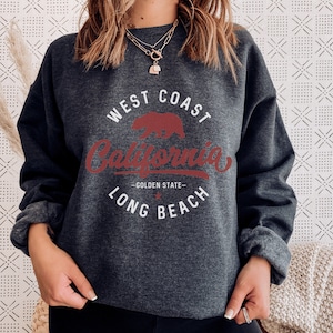 California Sweatshirt, Long Beach Sweater, California Bear Pullover ...