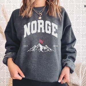 Norway Sweatshirt Norge Sweater Norwegian Shirt Nordic Crewneck Nothern ...