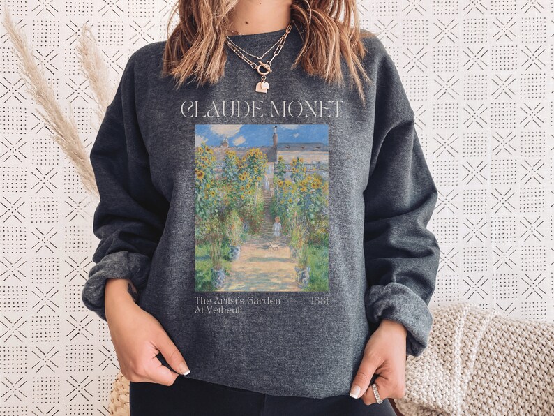 Monet Sweatshirt Claude Monet Sweater Artists Garden Shirt - Etsy