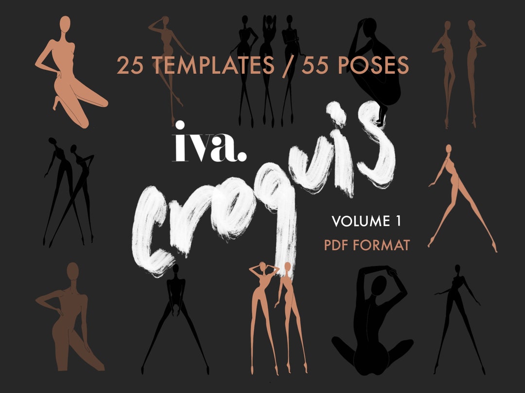 Fashion Croquis: Studio Iva Poses & Templates (PDF Pattern) - Etsy