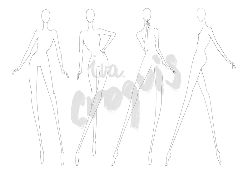Fashion Croquis Templates: Studio Iva Poses, Volume 2 (PDF) - Etsy