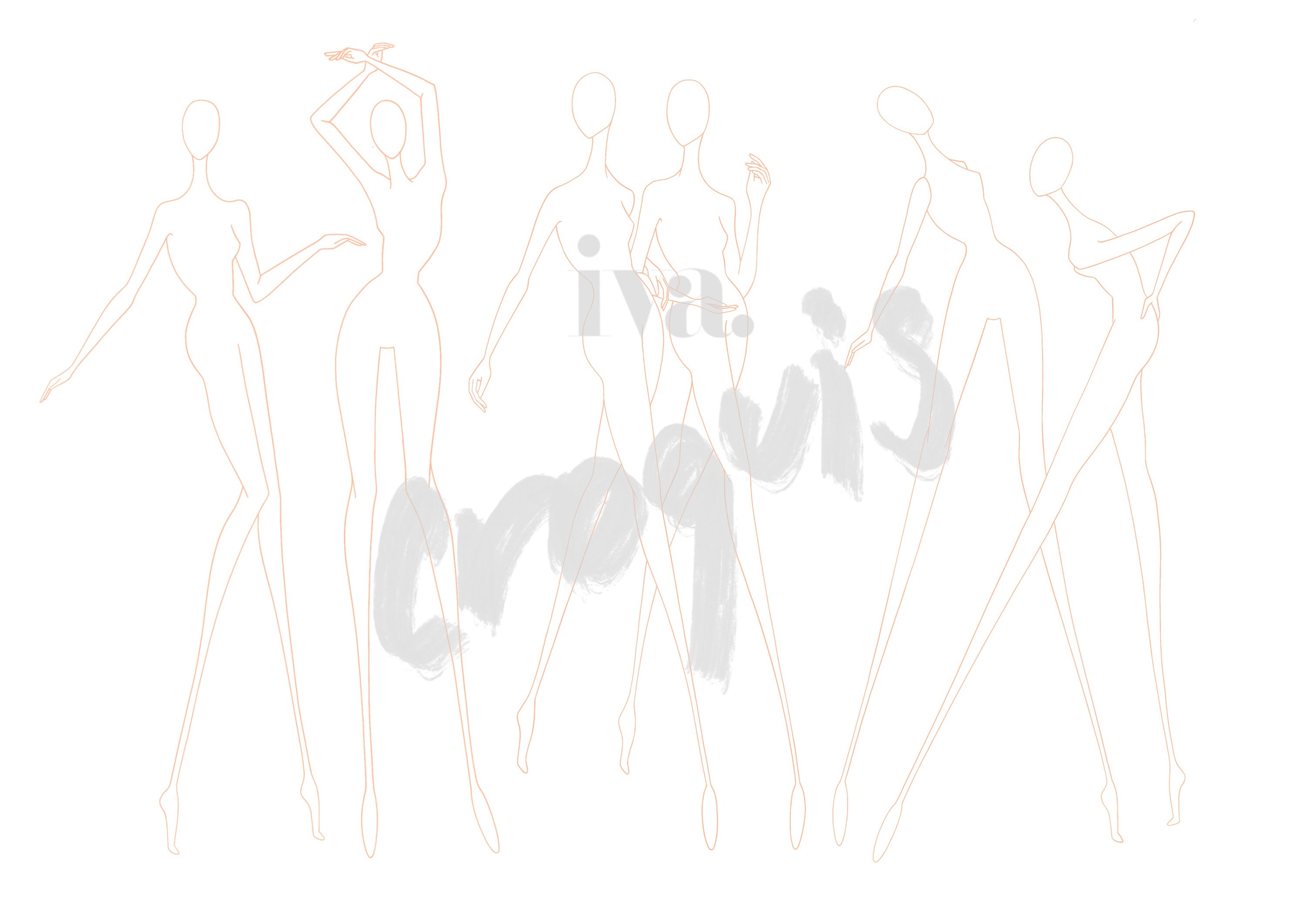 Blank Fashion Model Sketch