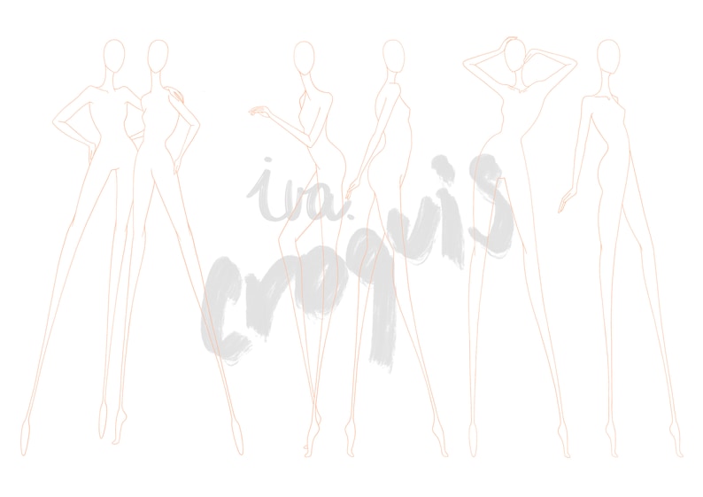 Fashion Croquis Templates: Studio Iva Poses, Volume 2 (PDF) - Etsy