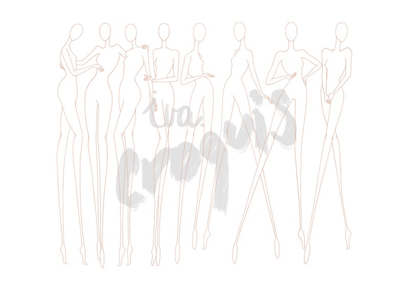Fashion Croquis Templates: Studio Iva Poses, Volume 2 (PDF) - Etsy