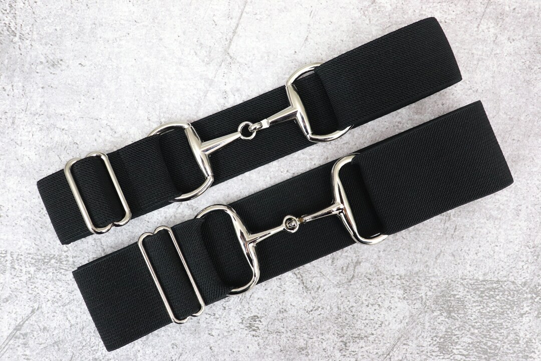 Bit Belt 2 or 1.5 Inch Black Elastic Equestrian Belt. Heads up Apparel ...