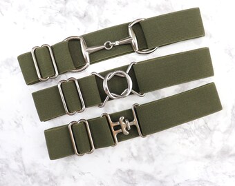 Bit Belt 2 or 1.5 Inch Black Elastic Equestrian Belt - Etsy