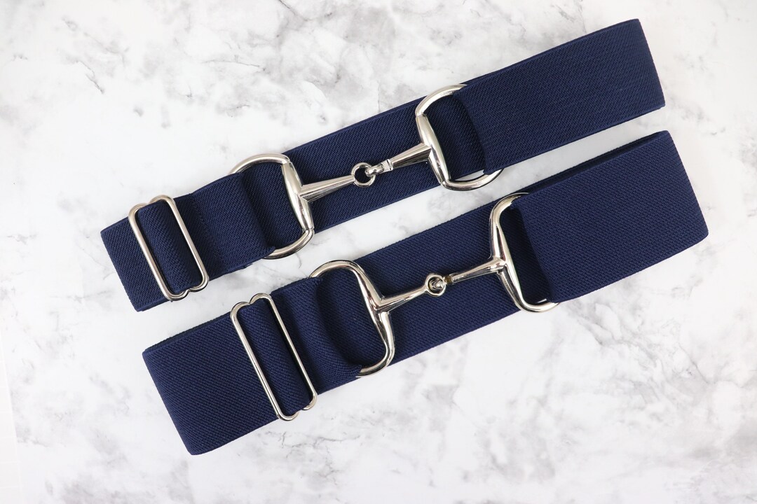Bit Belt 2 or 1.5 Inch Navy Elastic Equestrian Belt - Etsy