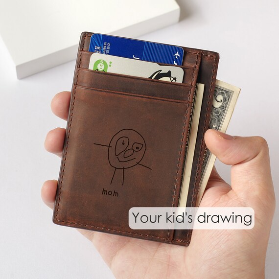 Kid Drawing Wallet for Dad Children's Art Wallet | Etsy