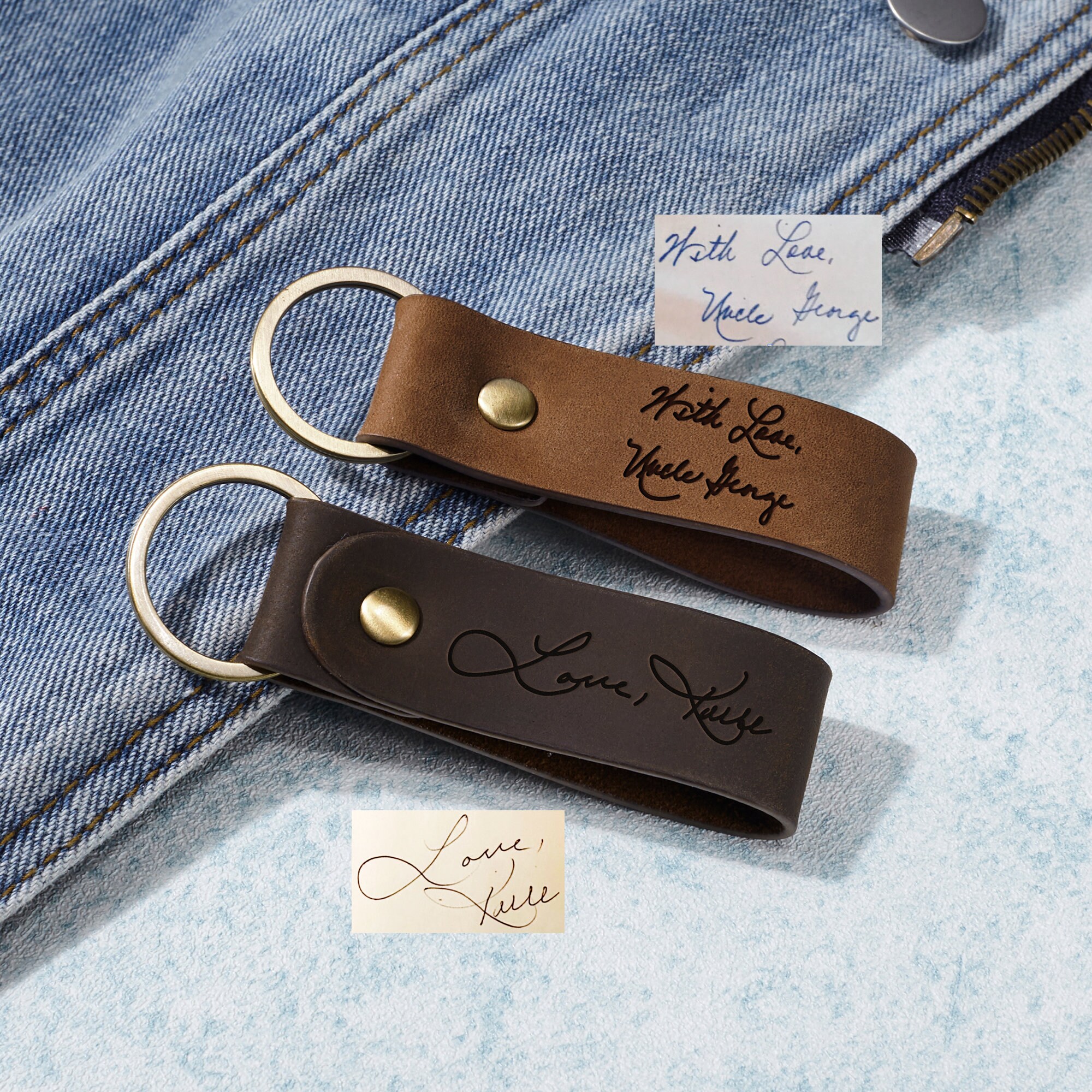 Keychain With Handwriting, Handwritten Keepsake, Signature Keychain ...
