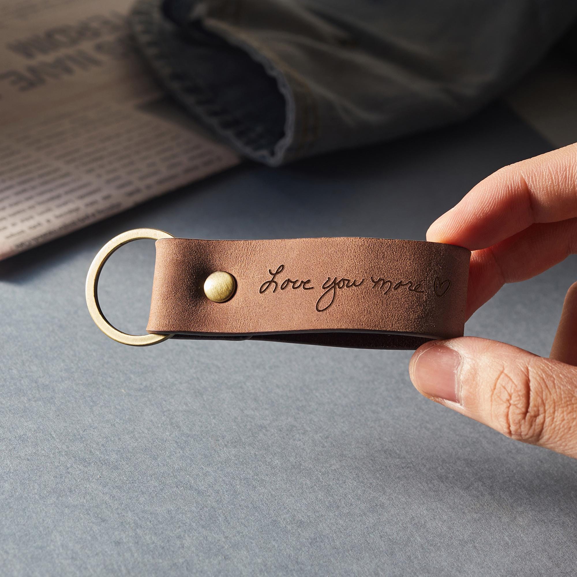 Keychain With Handwriting, Handwritten Keepsake, Signature Keychain ...
