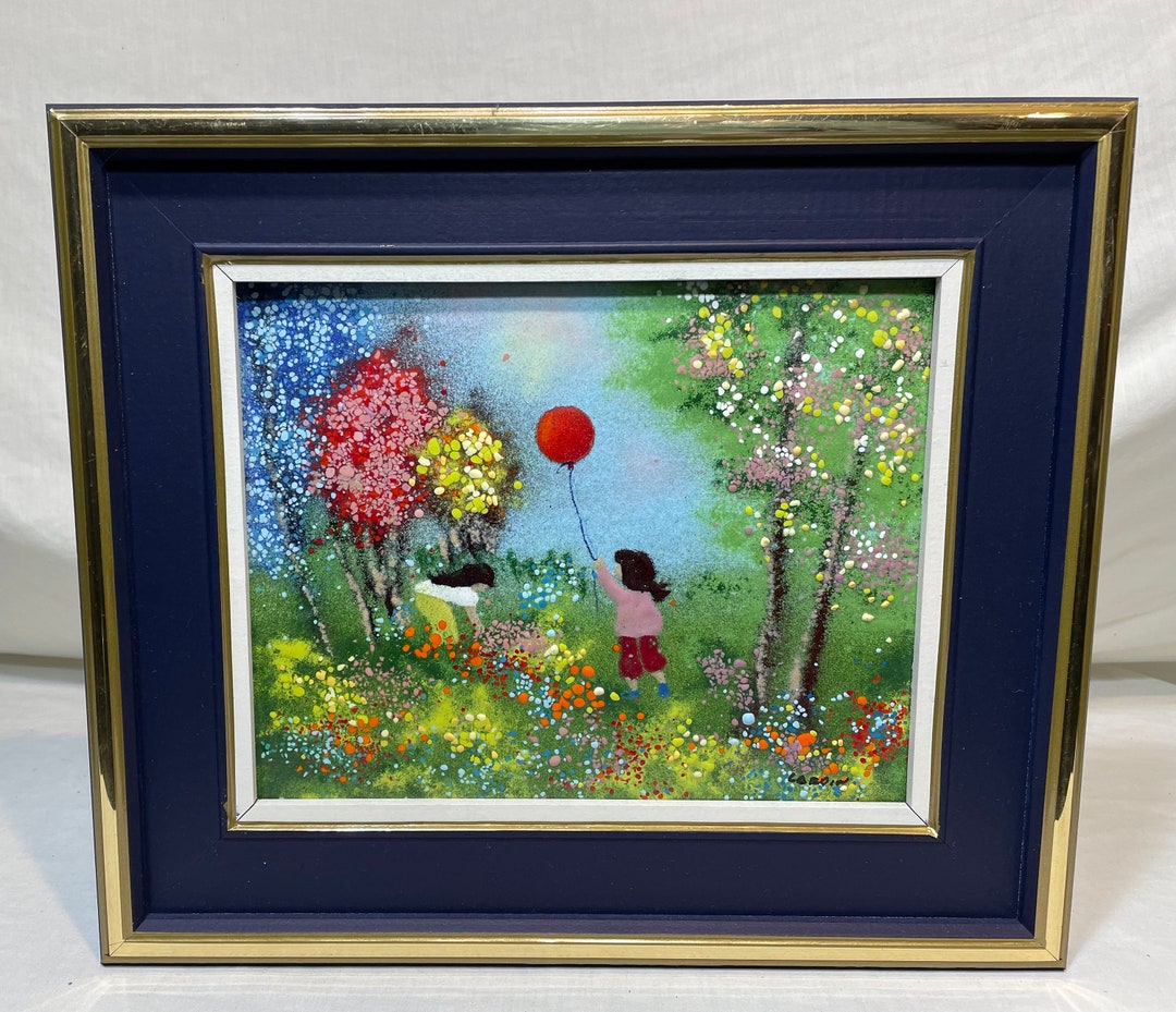 Louis Cardin - "girls in Nature" - Enamel on Metal - Etsy