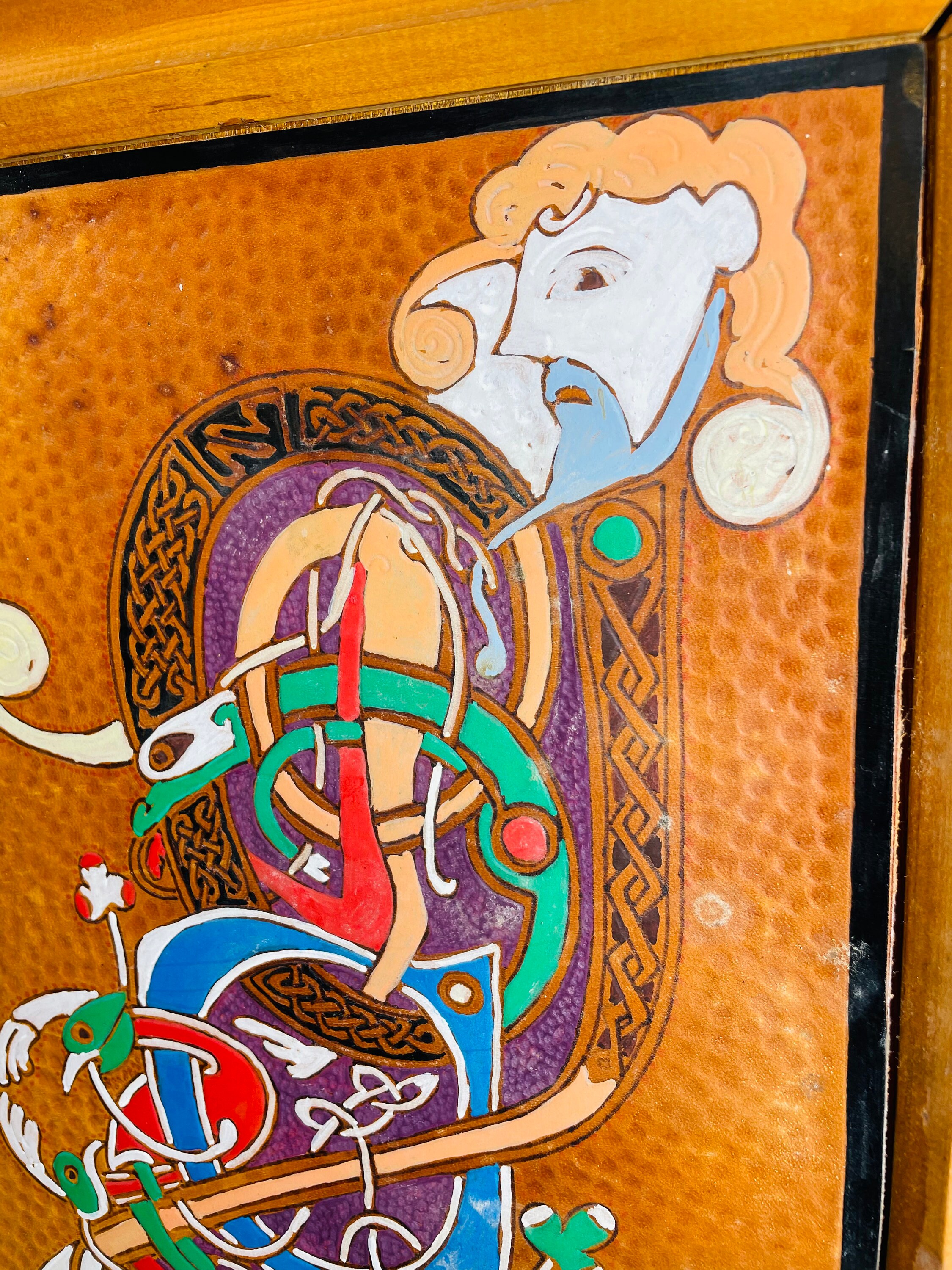 Celtic Painting on Hand Tooled Leather - Etsy Australia