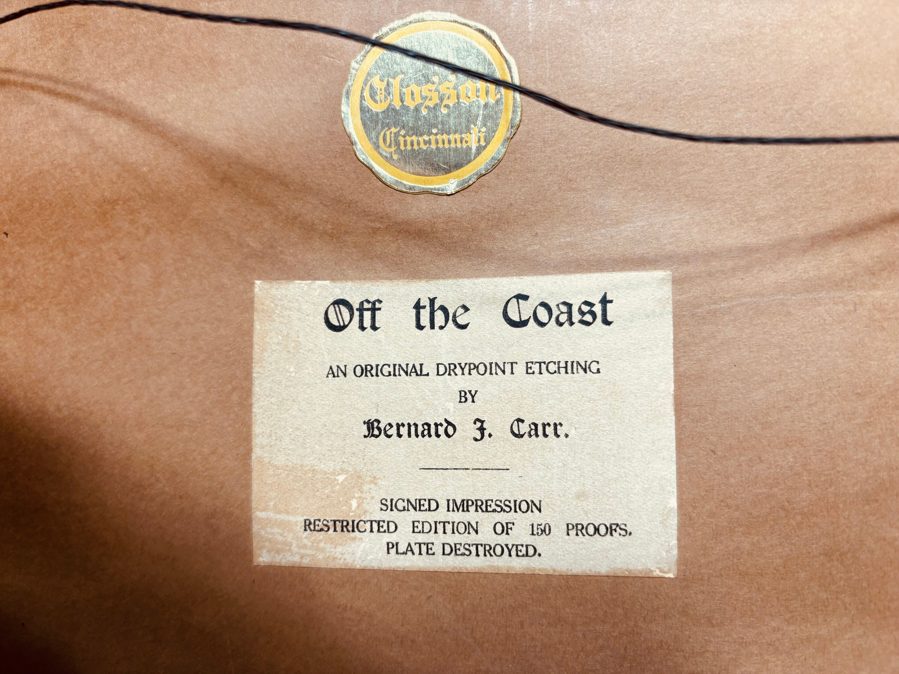 Off the Coast - Signed Engraving - British Artist Bernard Carr 1920’s ...