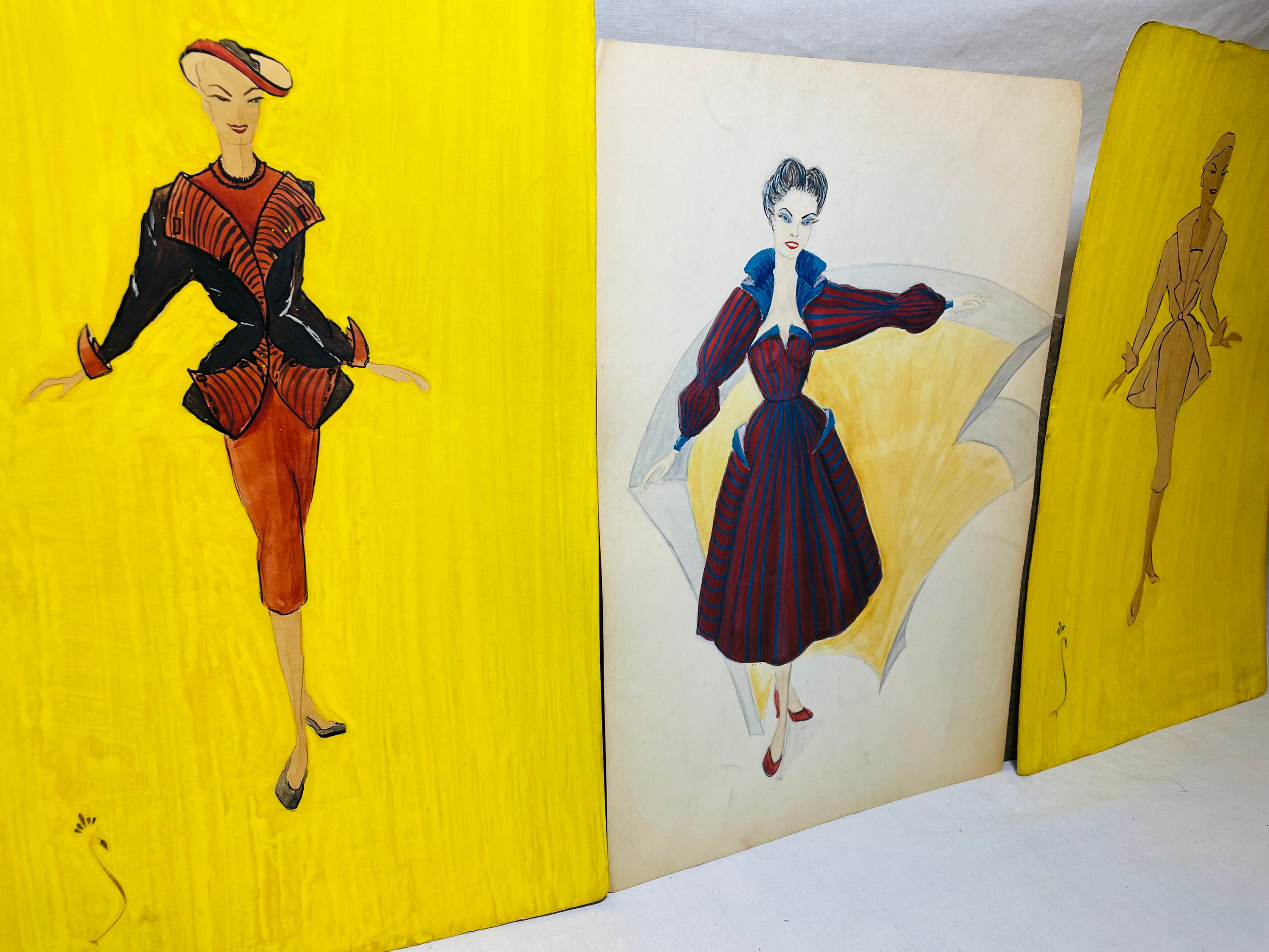 Vintage 1940’s Swedish Fashion Illustrations - Original Drawings ...