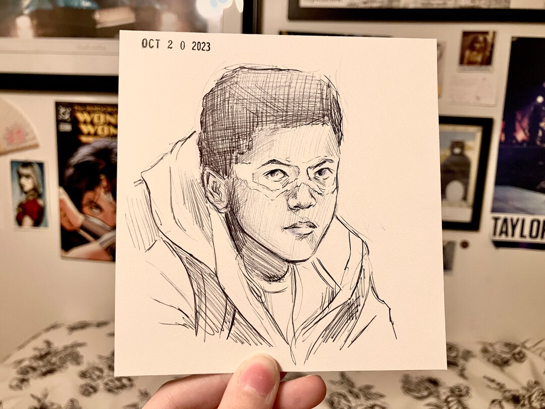 ORIGINAL 5x5 HBO the Last of Us Sam Ink Illustration Sketch - Etsy