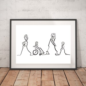 DIVERSITY Minimalist Line Drawing | Modern Wall Art Decor | Art Print ...