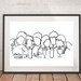 Line Art Print | FRIENDS 2 | Modern & Minimalist Home Wall Decor | Tv ...