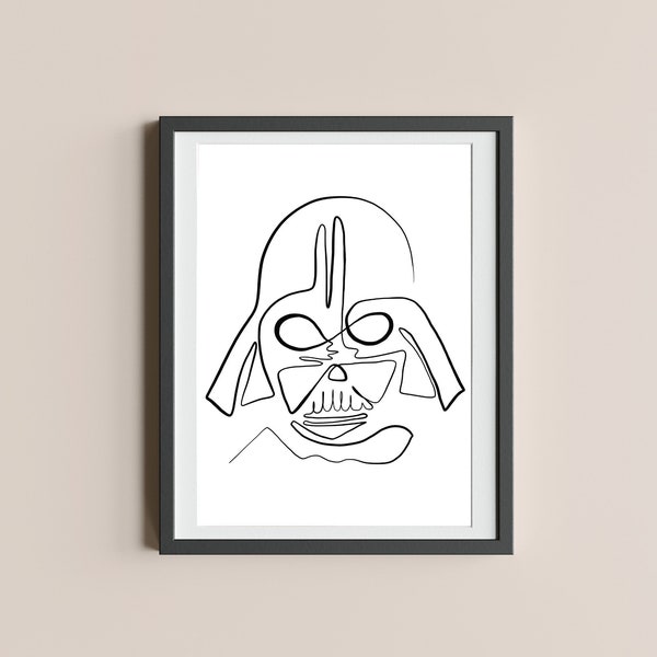 Darth Vader Line Drawing - Etsy