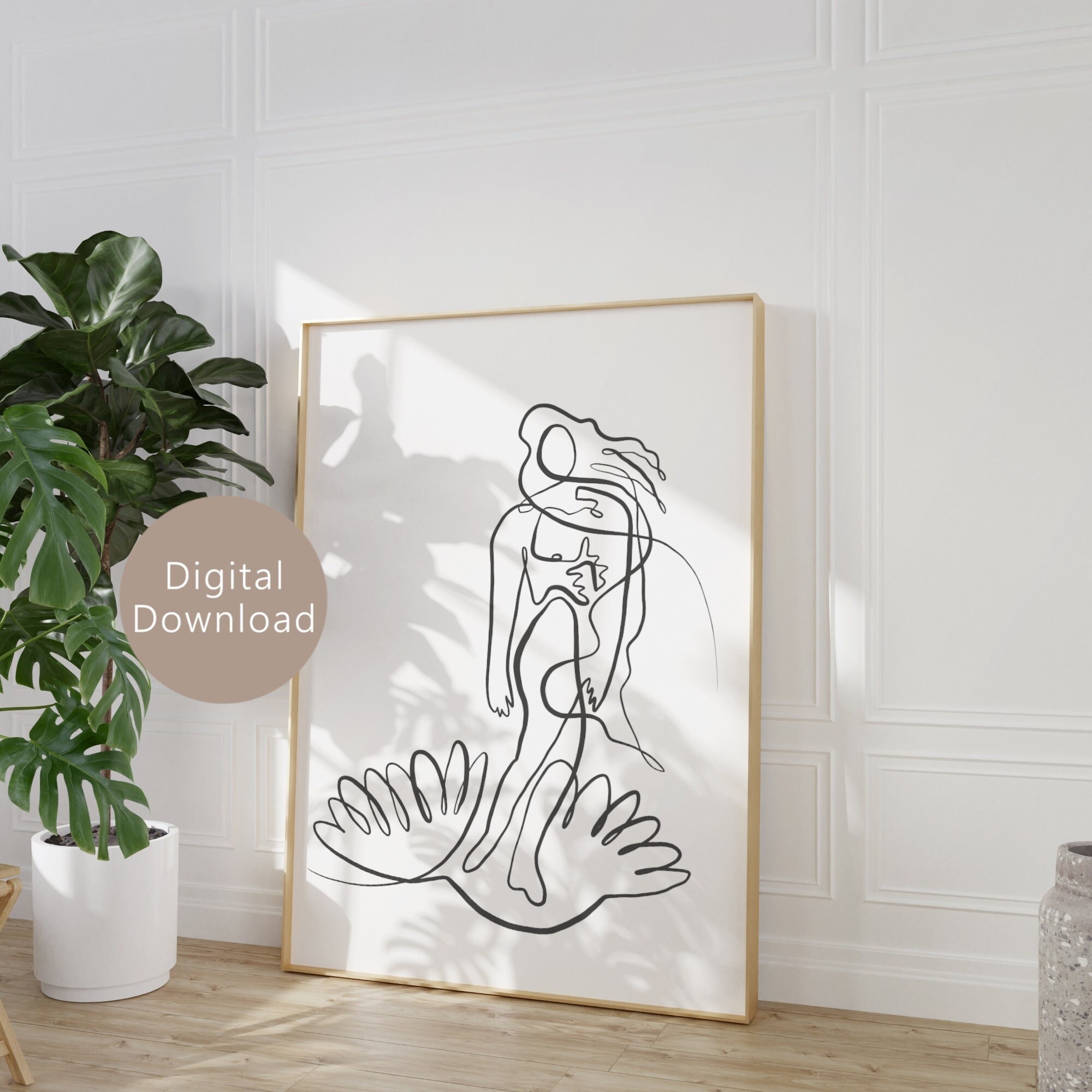 VENUS MAN Minimalistic Line Drawing | Modern Wall Art Decor | Art Print ...