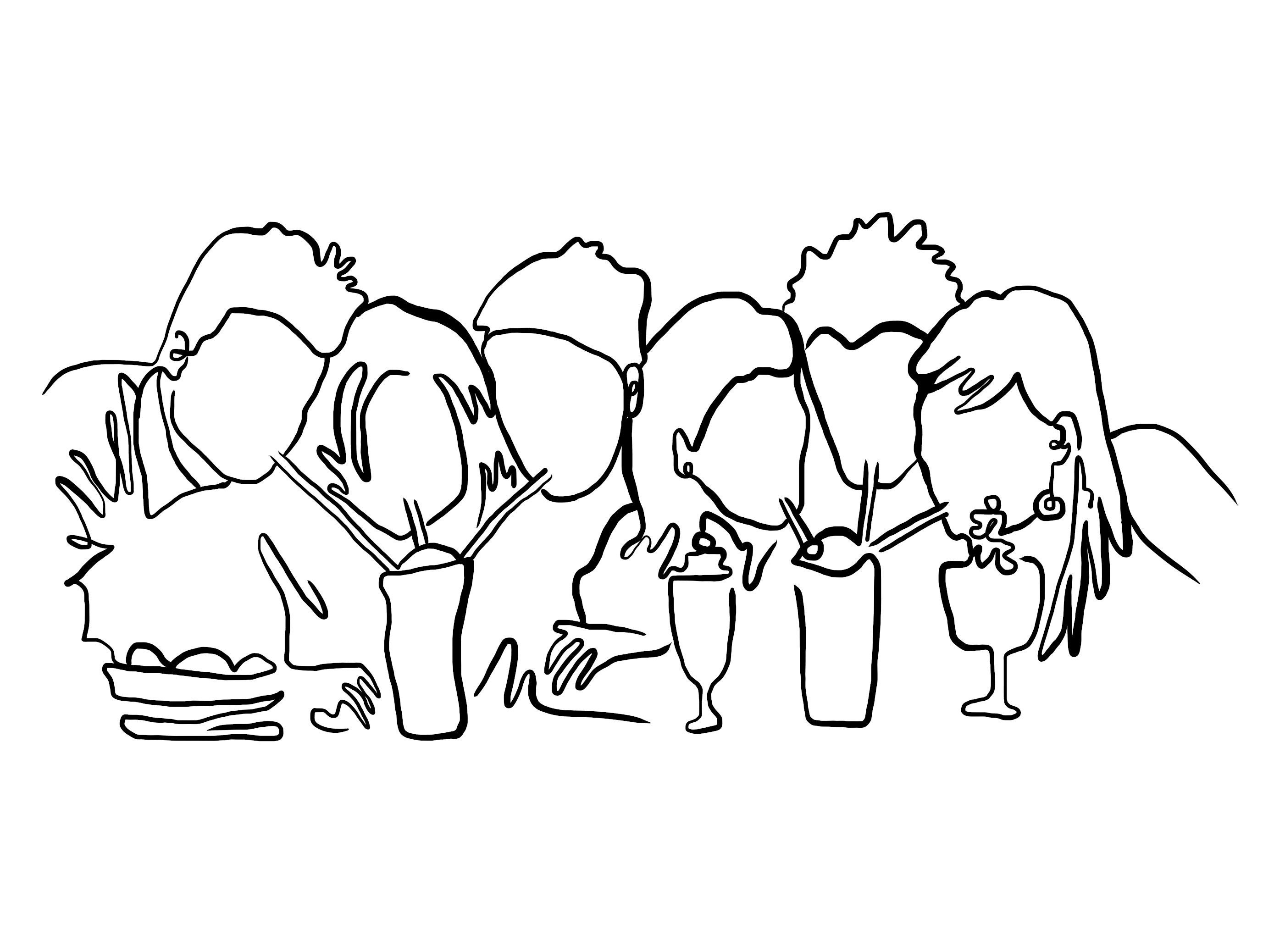 Line Art Print | FRIENDS 2 | Modern & Minimalist Home Wall Decor | Tv ...