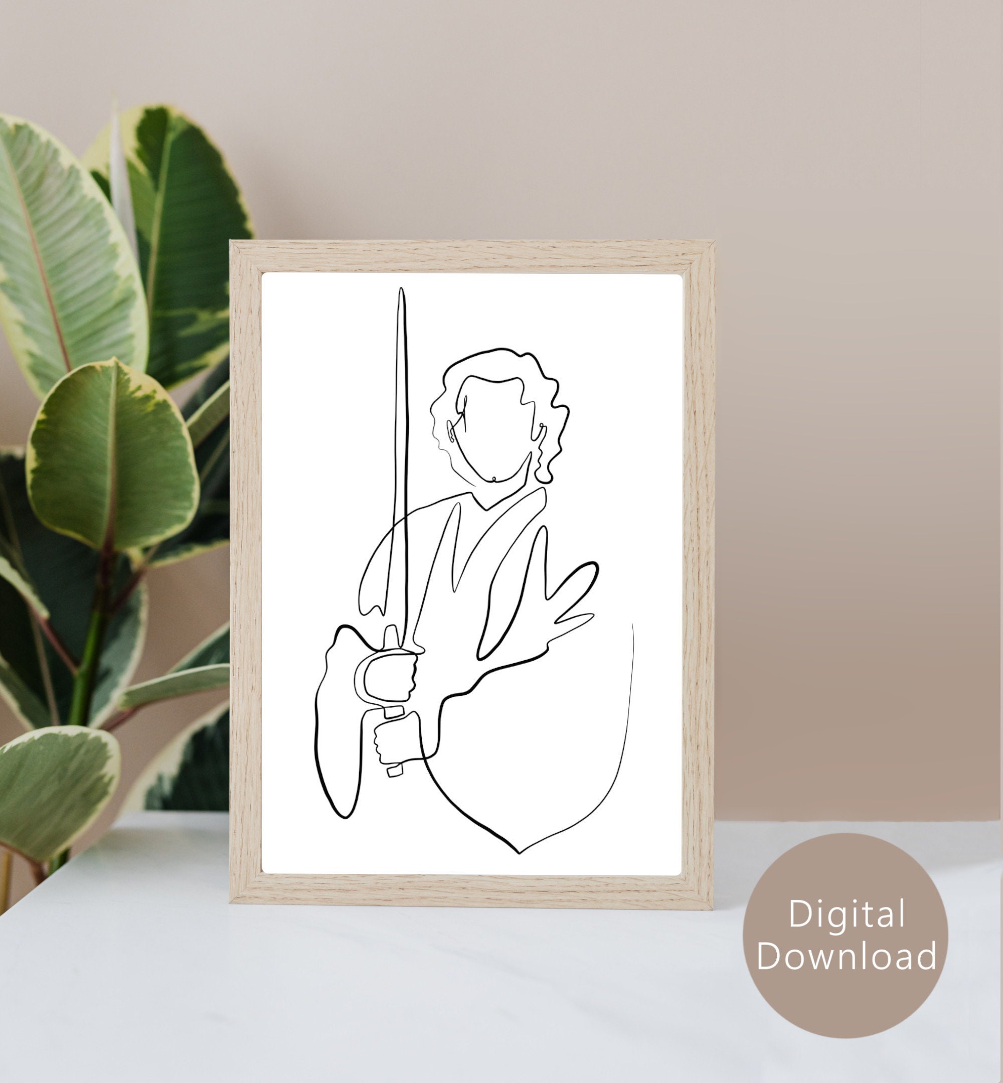 ANAKIN Star Wars Minimalist Line Drawing | Modern Wall Art Decor ...