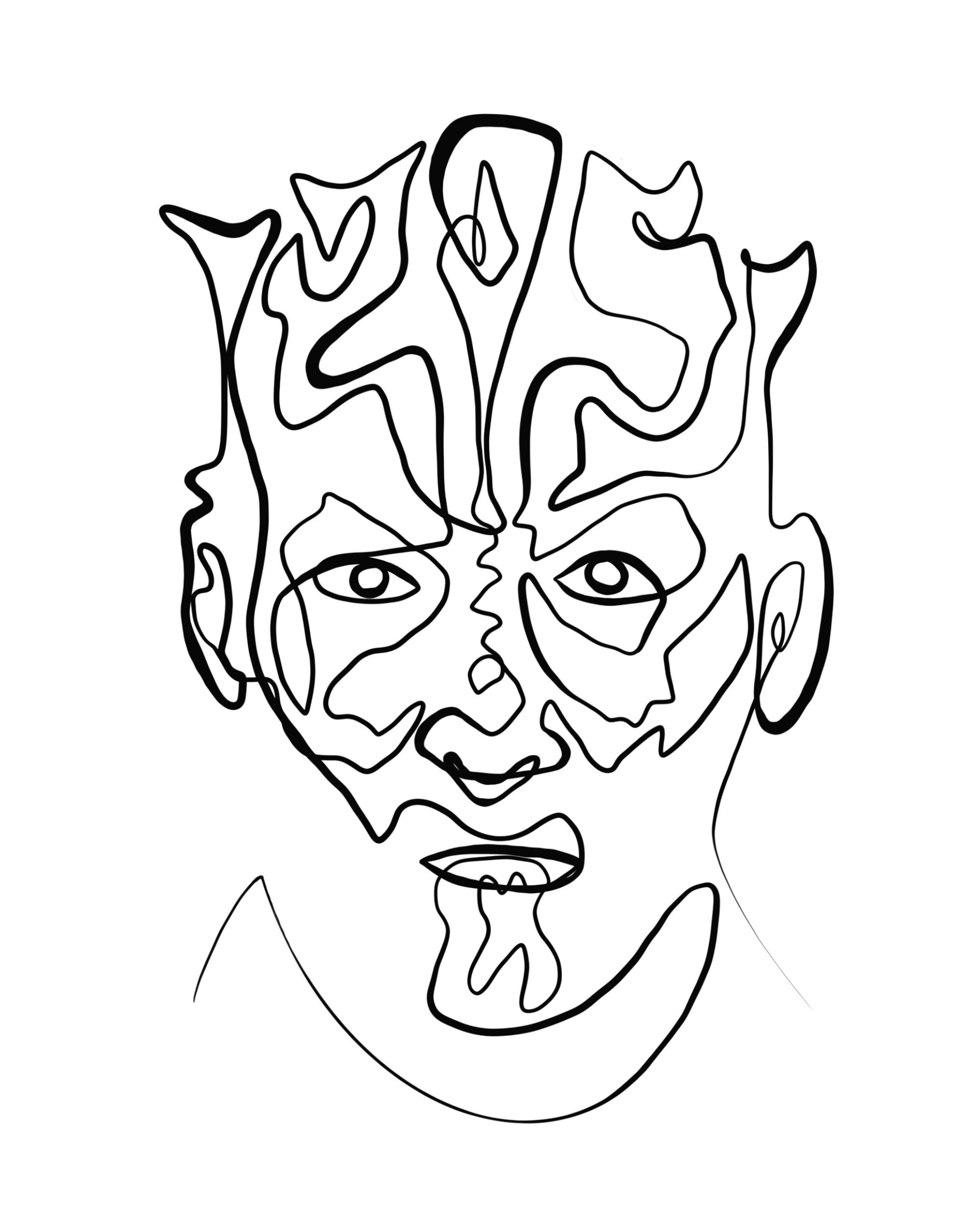 Darth Maul Line Art