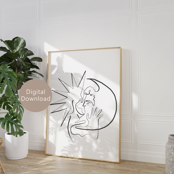 Sun And Moon Kissing Painting