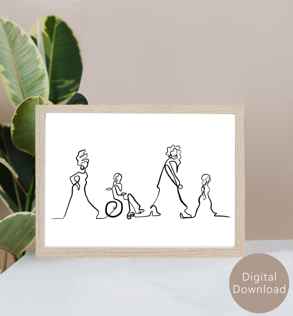 DIVERSITY Minimalist Line Drawing Modern Wall Art Decor Art Print ...