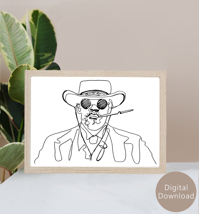 Line Art Print | DJANGO | Modern & Minimalist Home Wall Decor | Movie ...