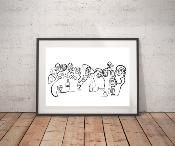 THE LAST SUPPER Minimalistic Line Drawing Modern Wall Art - Etsy