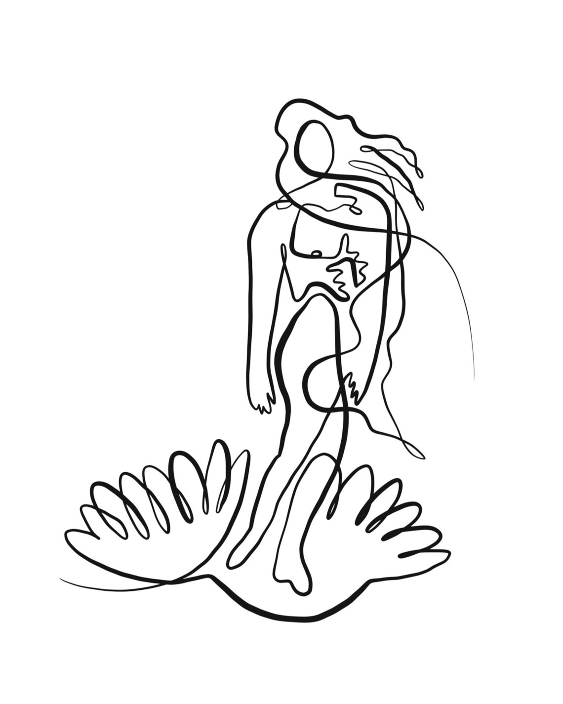 VENUS MAN Minimalistic Line Drawing | Modern Wall Art Decor | Art Print ...