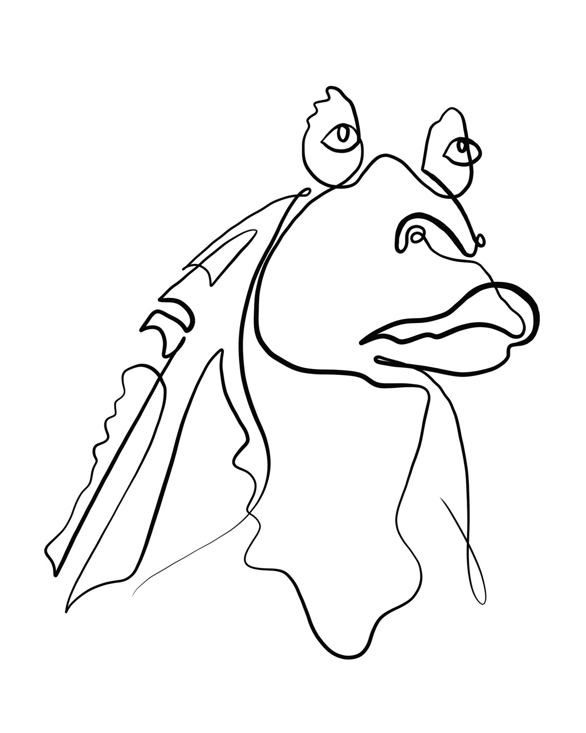 JAR JAR BINKS Star Wars Minimalist Line Drawing Modern Wall - Etsy