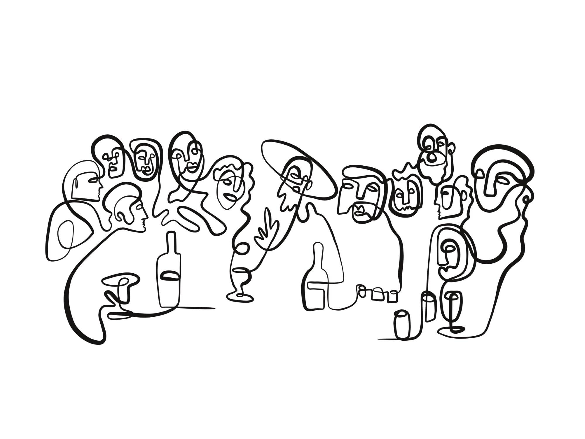THE LAST SUPPER Minimalistic Line Drawing | Modern Wall Art Decor | Art ...