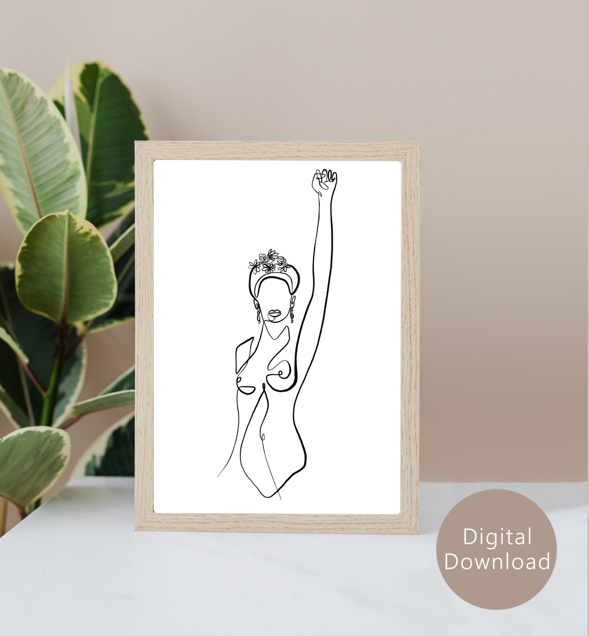 WOMEN EMPOWERMENT Minimalist Line Drawing | Modern Wall Art Decor ...