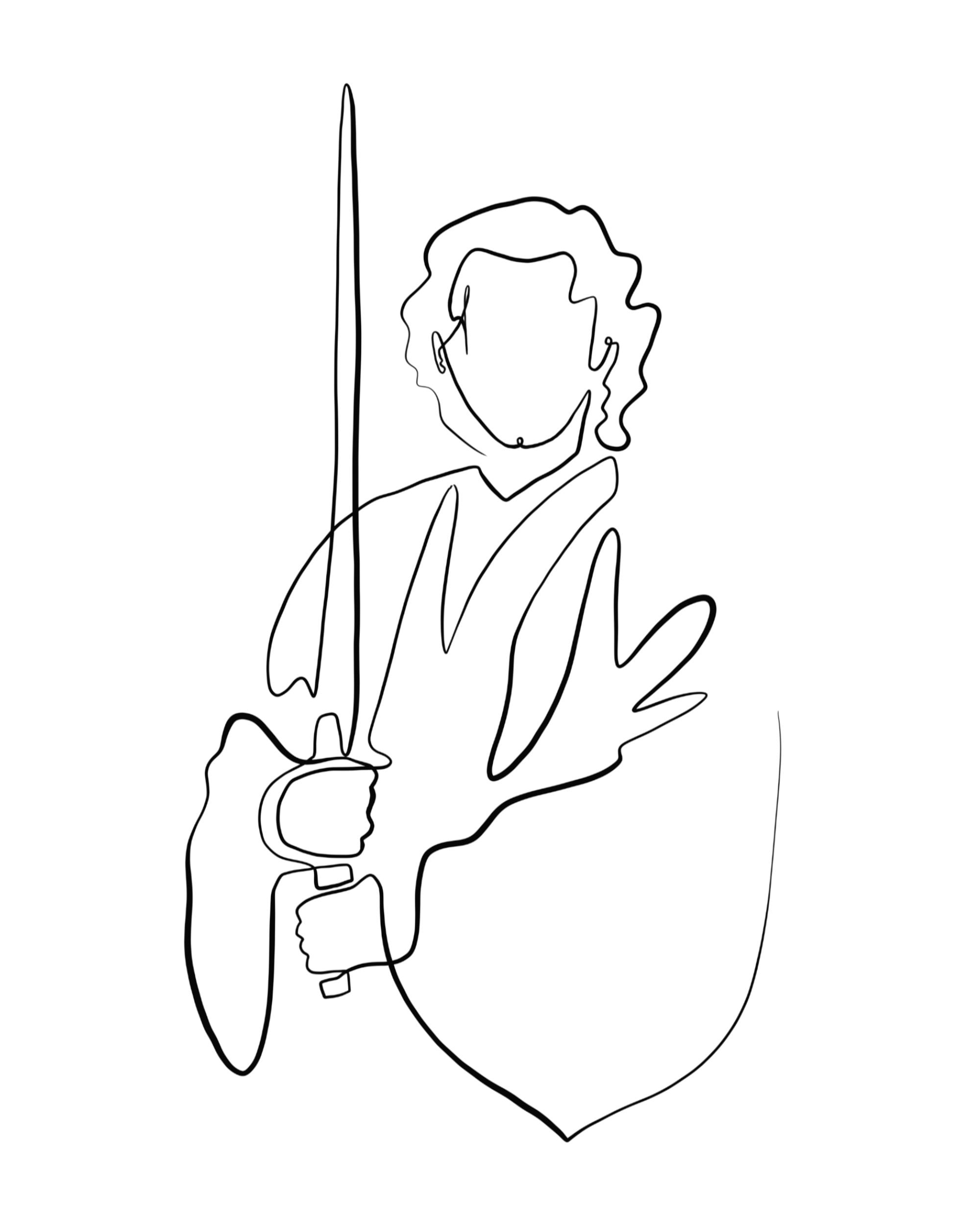 ANAKIN Star Wars Minimalist Line Drawing Modern Wall Art Decor Movie ...