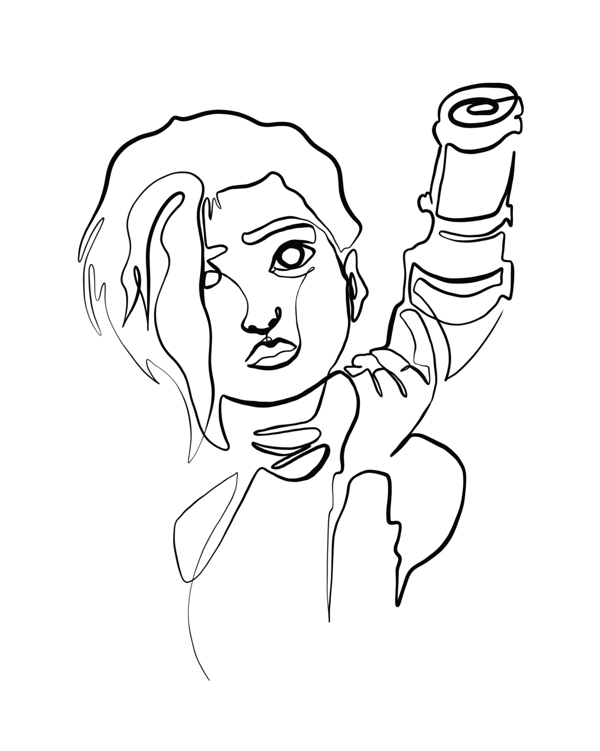 JINX Arcane Minimalist Line Drawing | Modern Wall Art Decor | Series ...