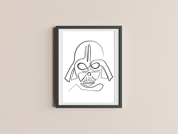 Darth Vader Helmet Line Art