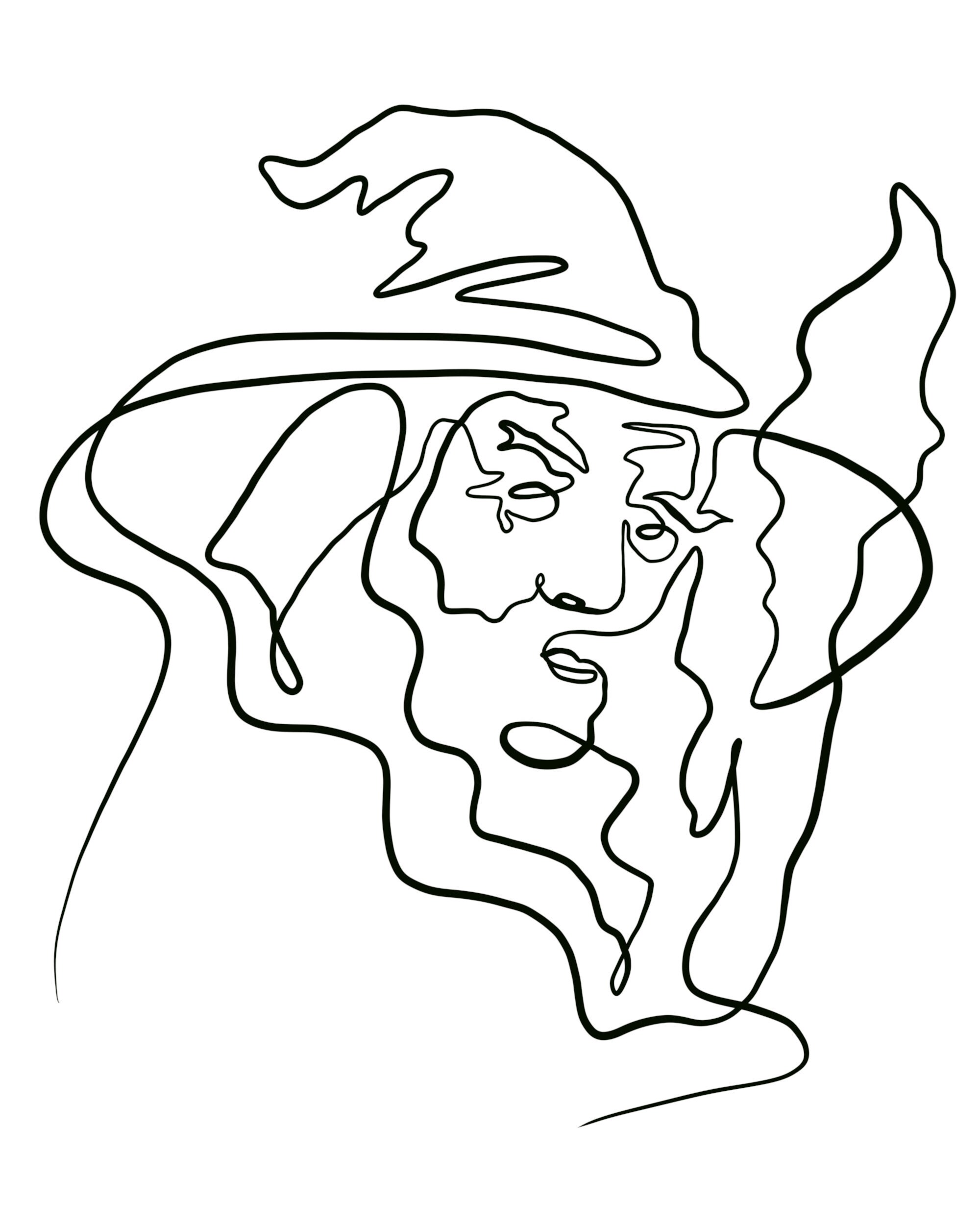 Line Art Print GANDALF Modern & Minimalist Home Wall Decor Movie Art ...