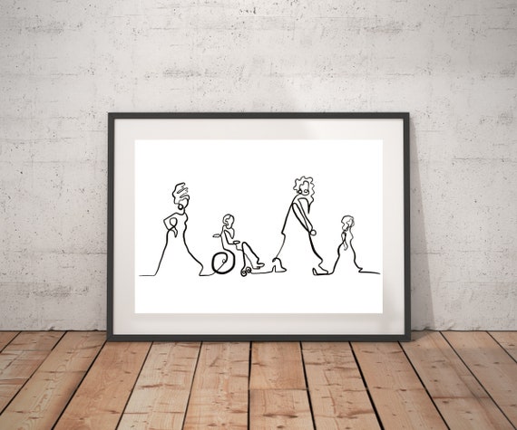 DIVERSITY Minimalist Line Drawing Modern Wall Art Decor - Etsy