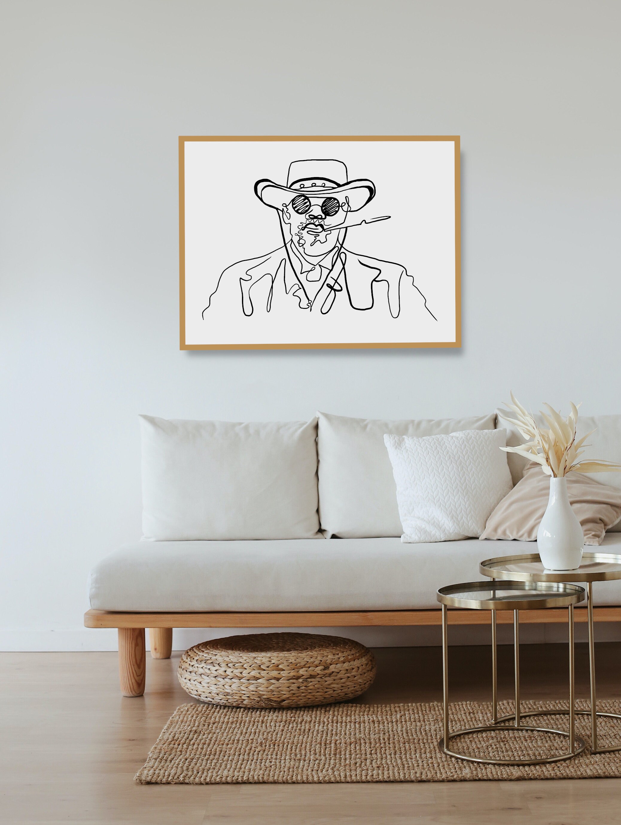 Line Art Print | DJANGO | Modern & Minimalist Home Wall Decor | Movie ...