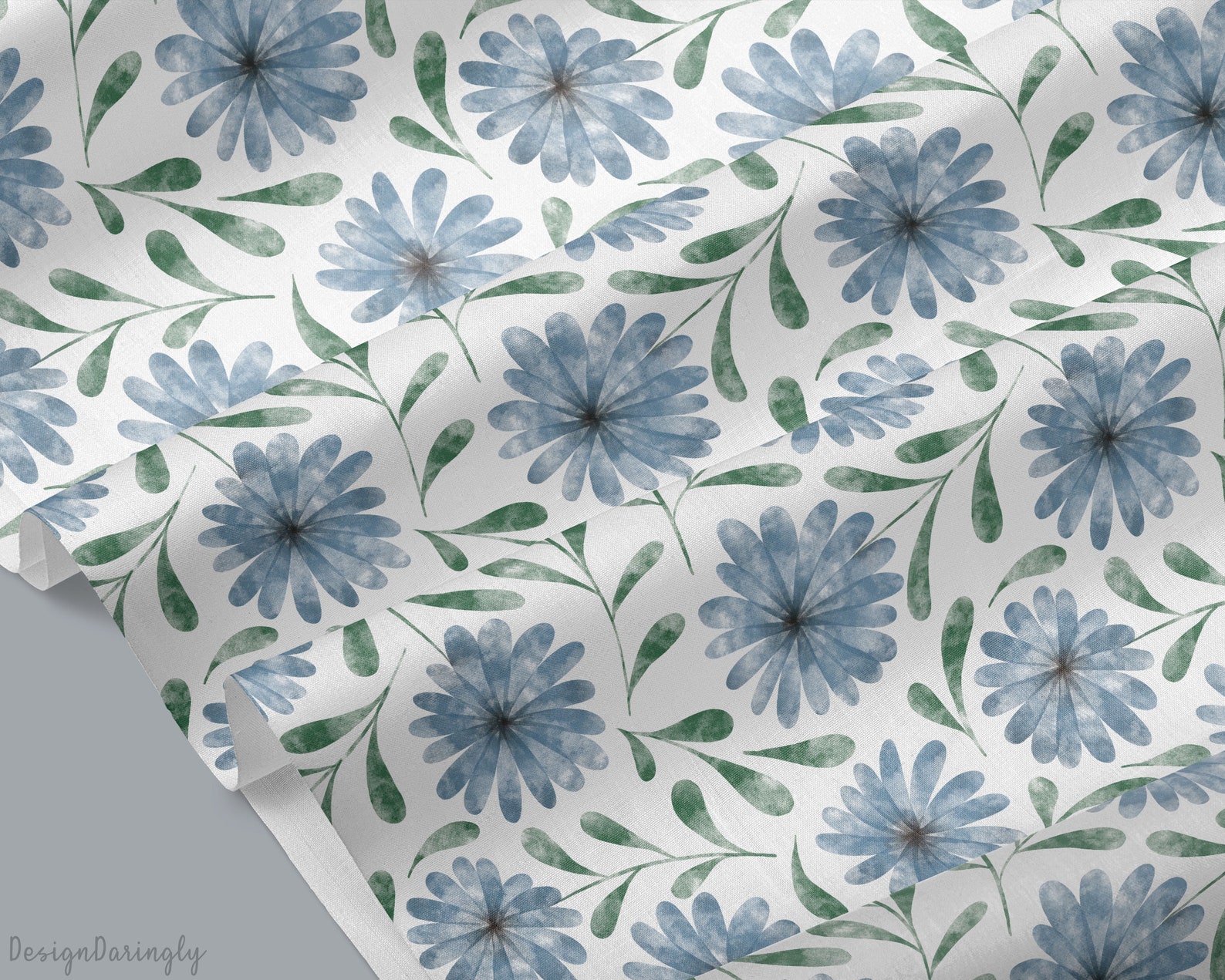 Blue Floral Digital Paper Blue Flower Seamless Pattern for - Etsy
