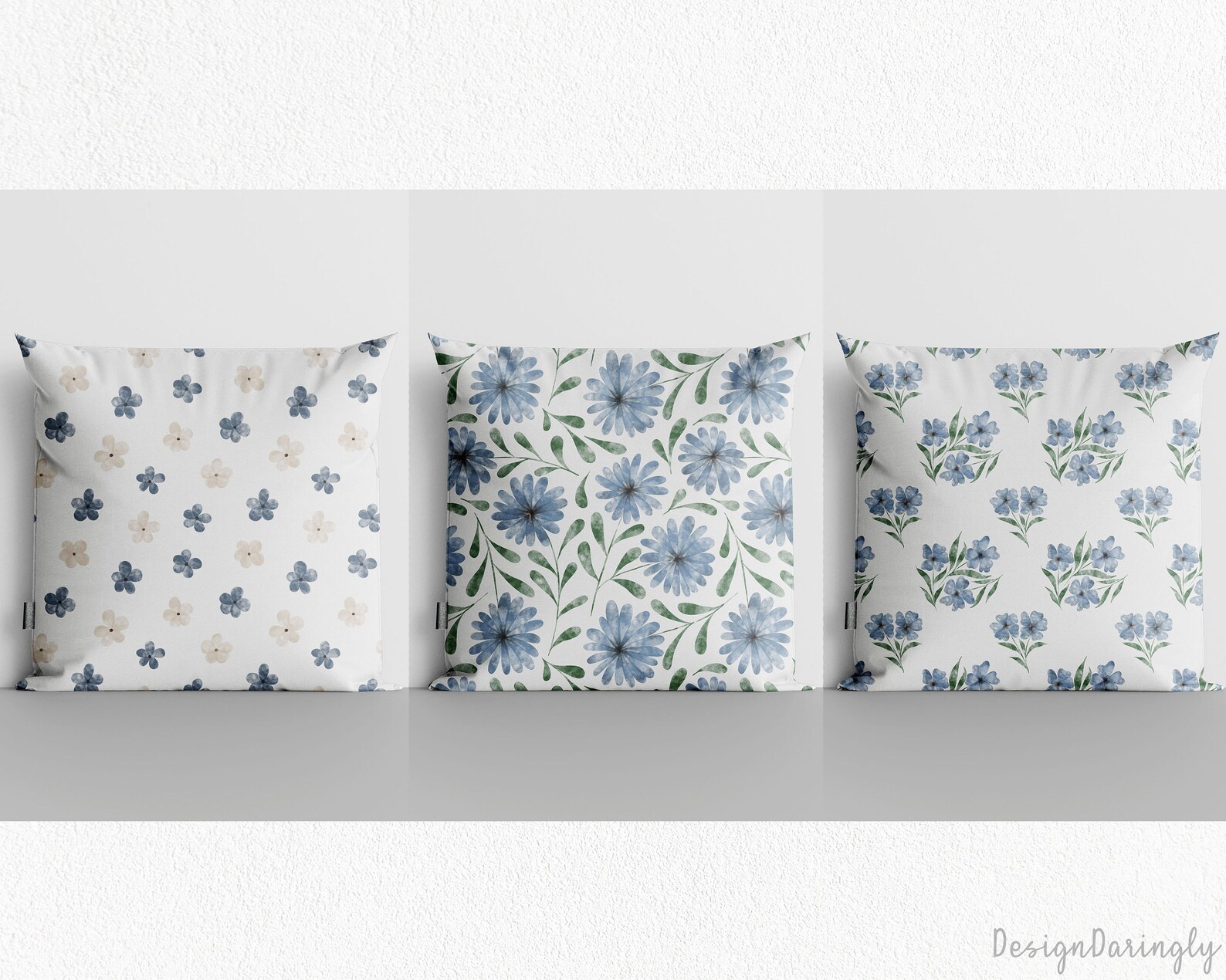 Blue Floral Digital Paper Blue Flower Seamless Pattern for - Etsy