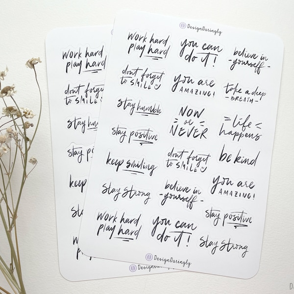 Positive Words Stickers - Etsy