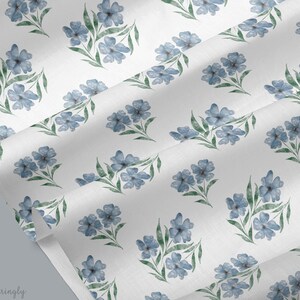 Blue Floral Digital Paper, Blue Flower Seamless Pattern for Fabric ...