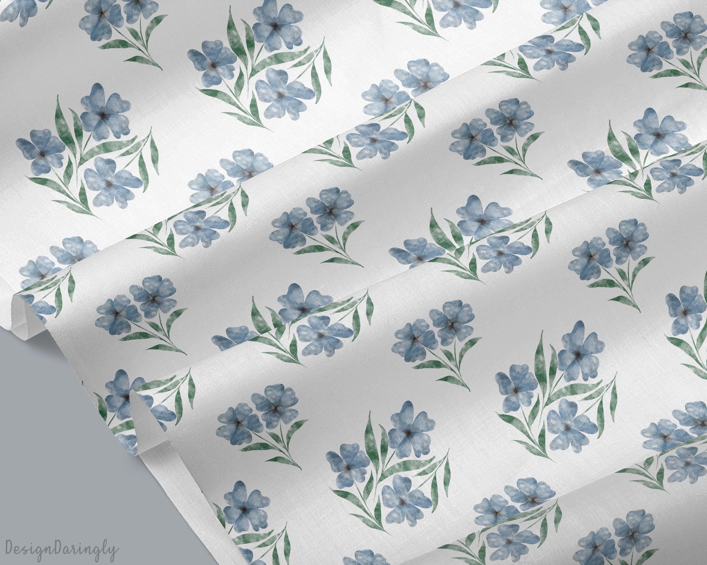 Blue Floral Digital Paper Blue Flower Seamless Pattern for - Etsy