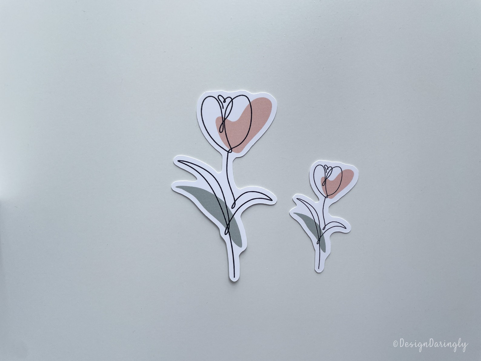 Tulip Line Art Sticker, Abstract Tulip Flower Sticker, Minimalistic ...
