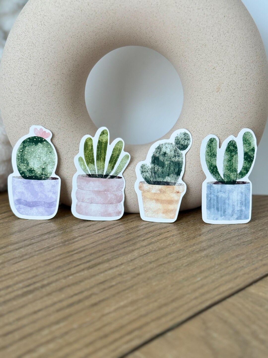 Cactus Sticker Set, Cute Pastel Color Cactus Sticker, Stickers for ...