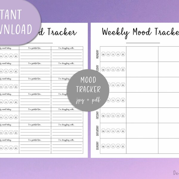 Weekly Mood Tracker - Etsy