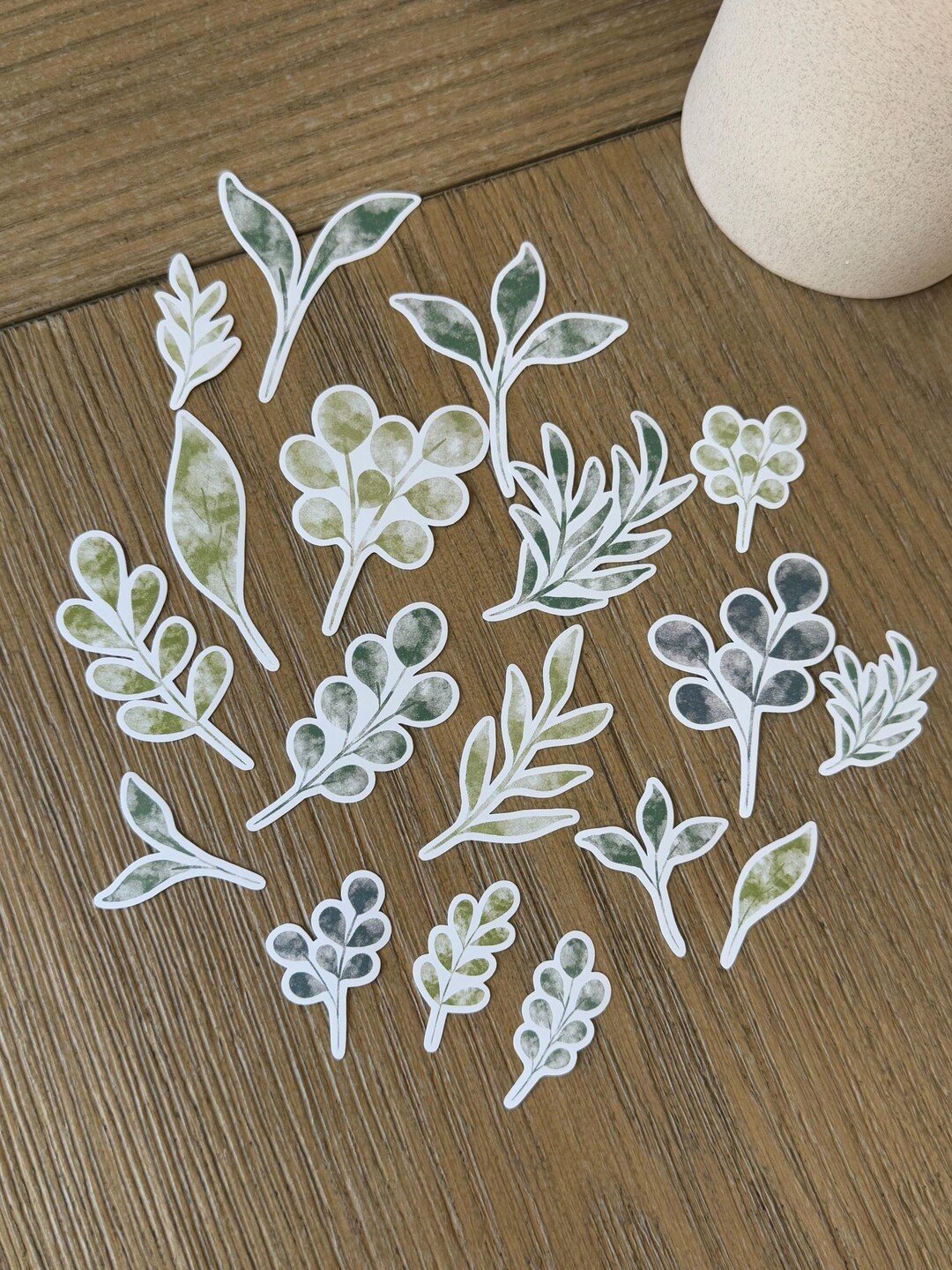 Green Foliage Sticker Set, Green Leaves Sticker, Stickers for Planners ...