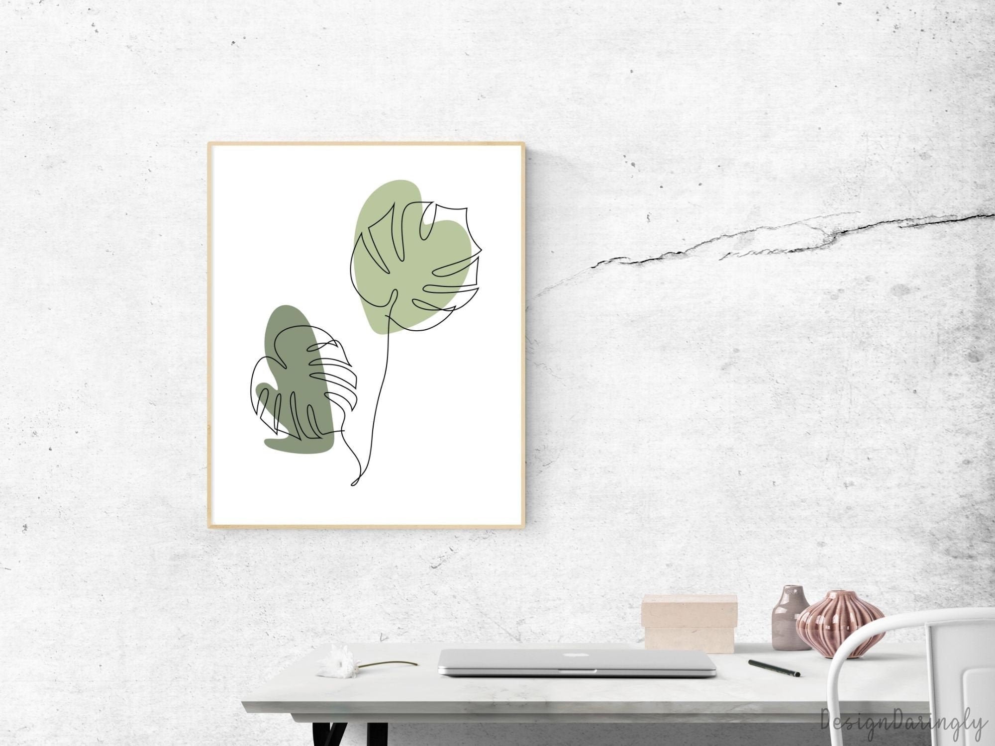 Monstera Wall Art, Monstera One Line Art, Abstract One Line Art ...